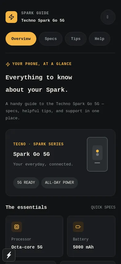 Techno Spark Go 5G Guide