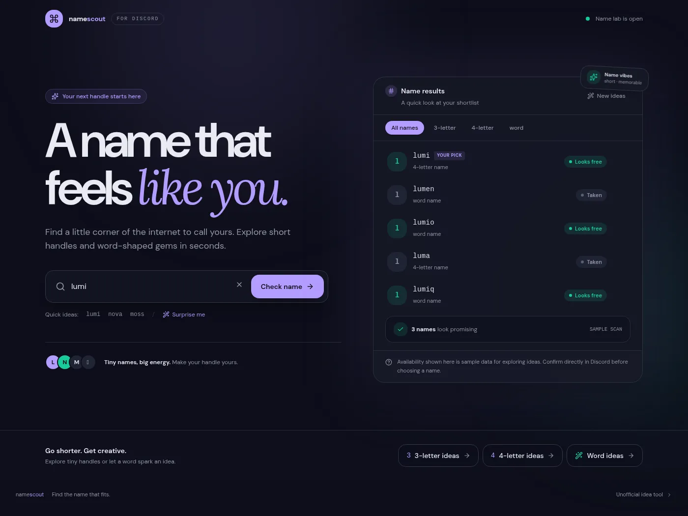 Discord Name Scout
