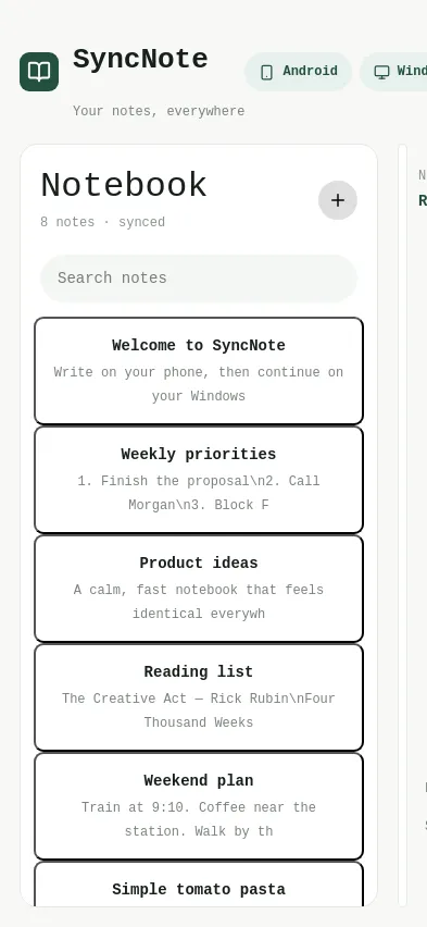 SyncNote Everywhere