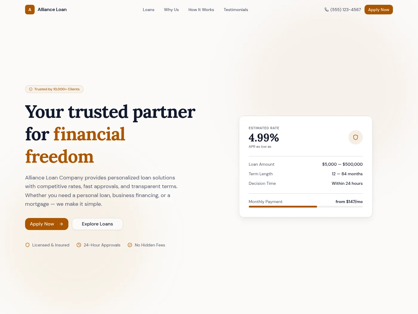 Alliance Loan Web Portal