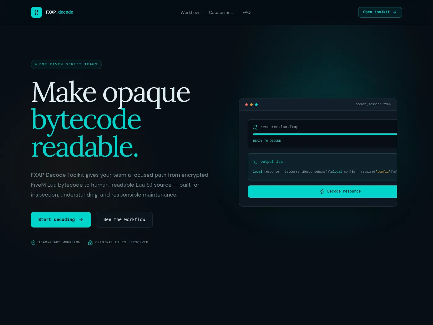 FXAP Decode Toolkit