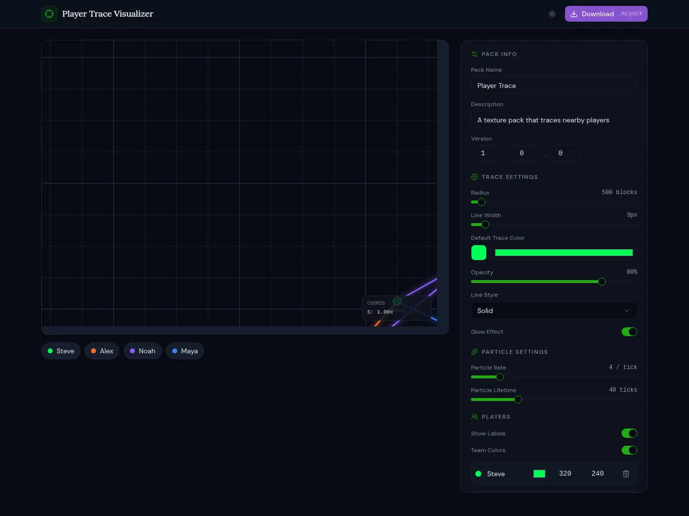 Player Trace Visualizer