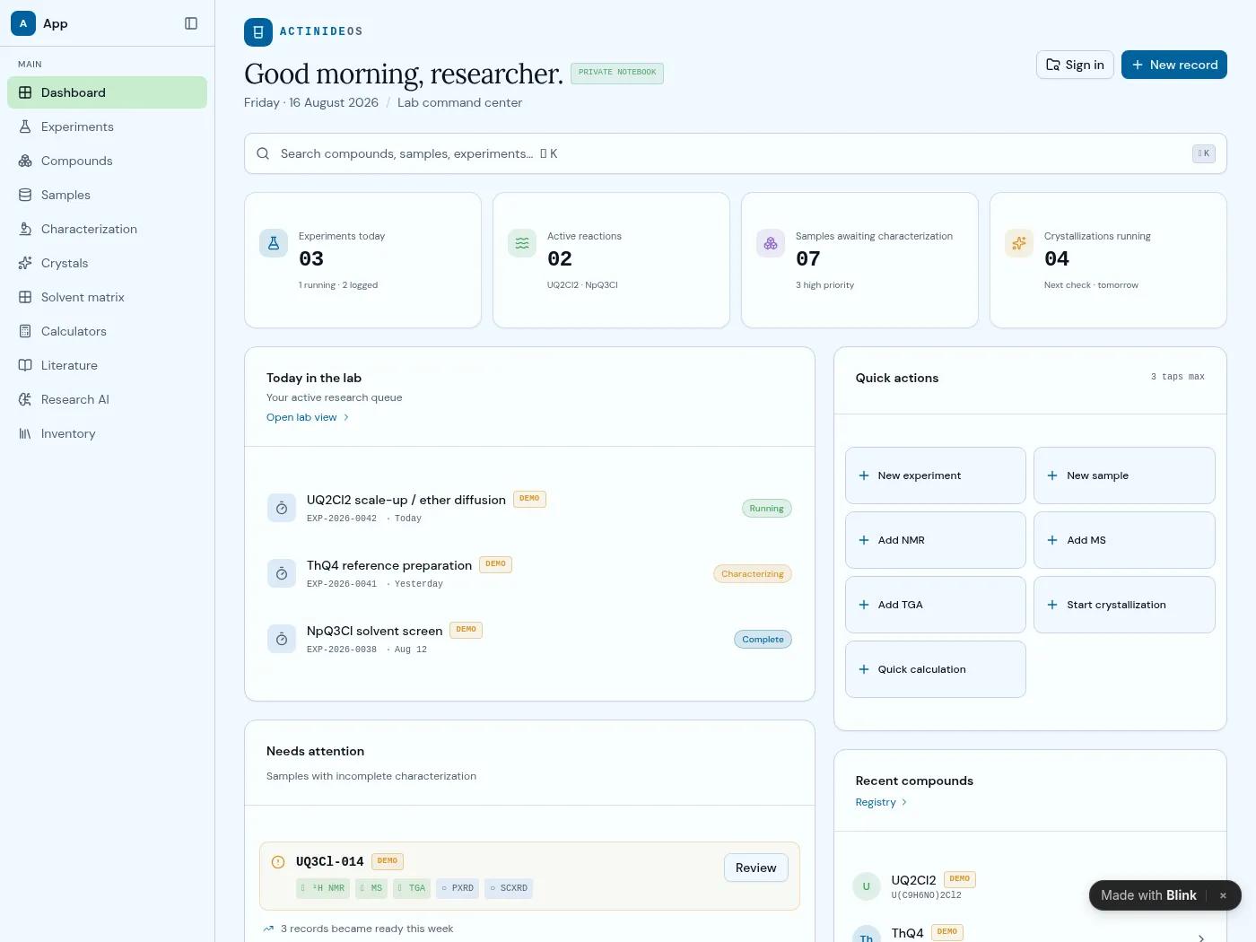 ActinideOS Research Notebook