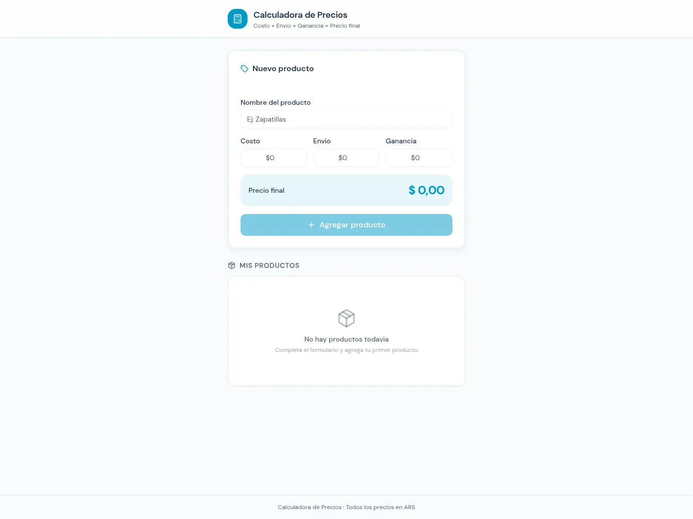 Simple Price Calculator