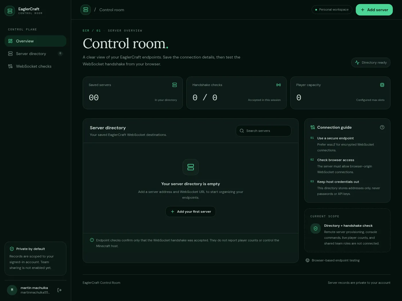 EaglerCraft Server Control