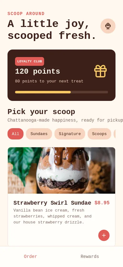 ScoopAround Mobile Orders