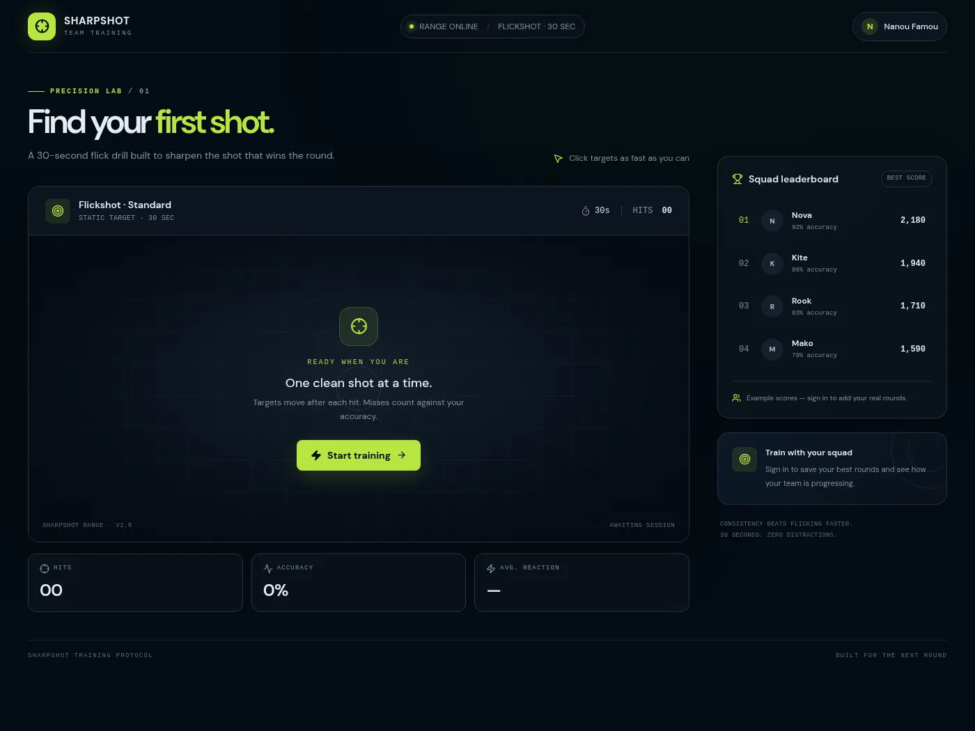 SharpShot Aim Trainer