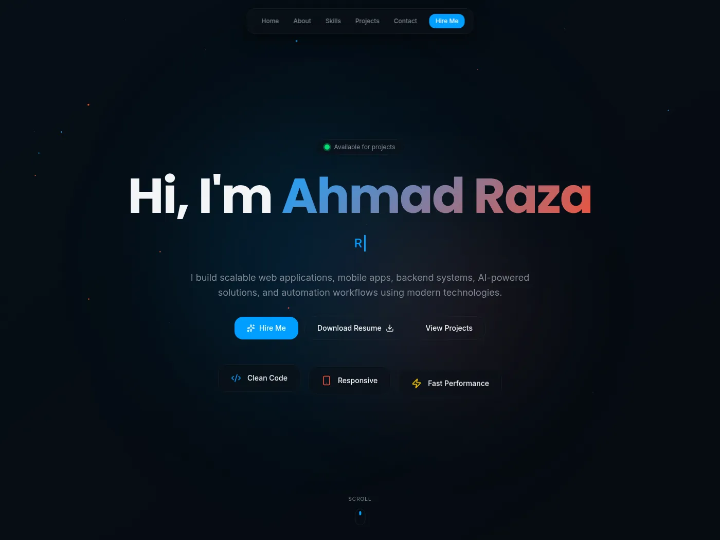 Ahmad Raza Portfolio 2.0