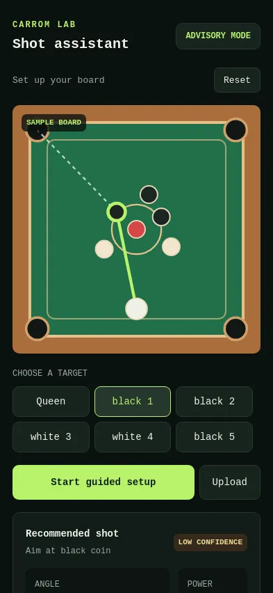 AI Carrom Shot Assistant