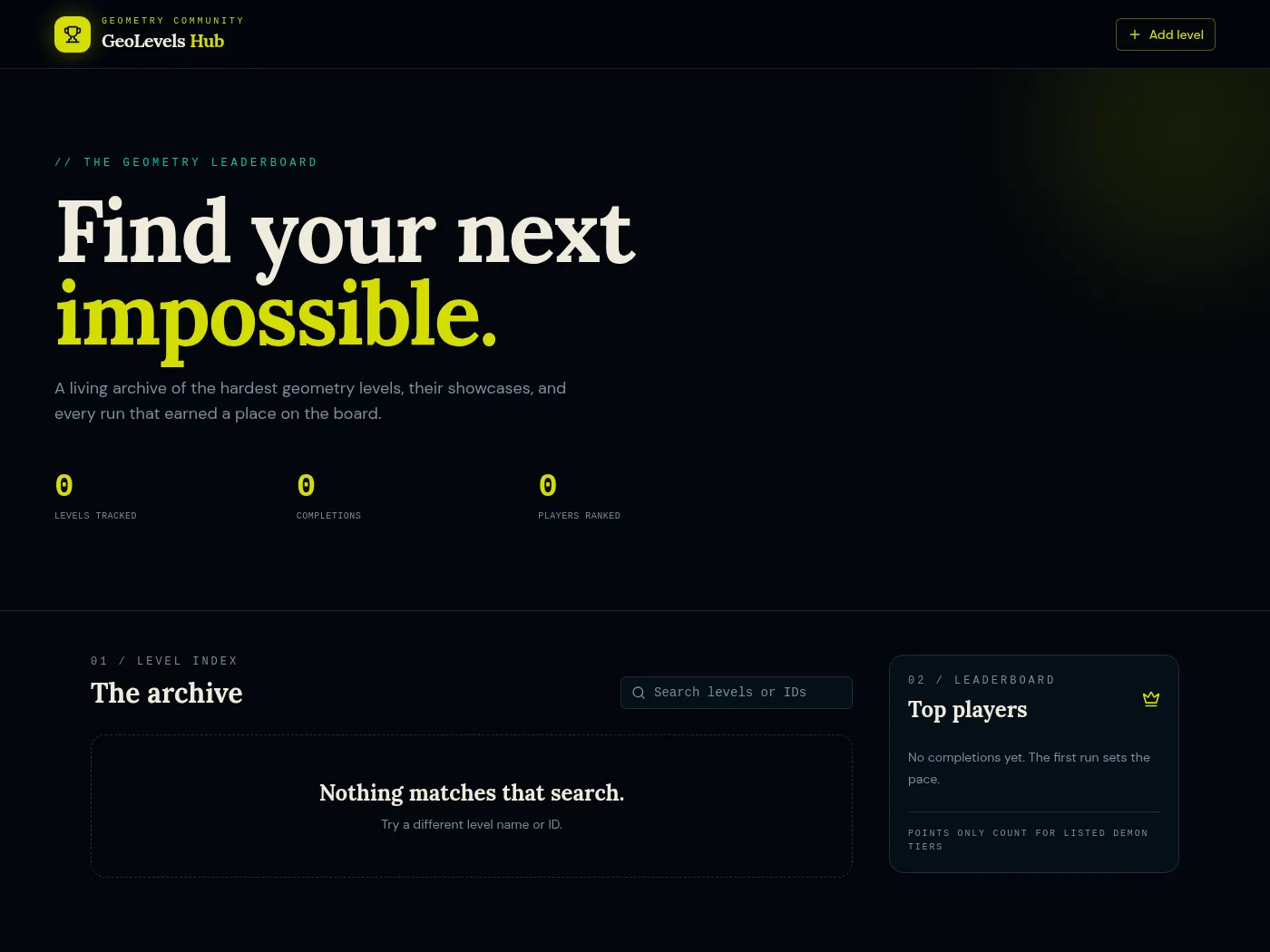 GeoLevels Hub
