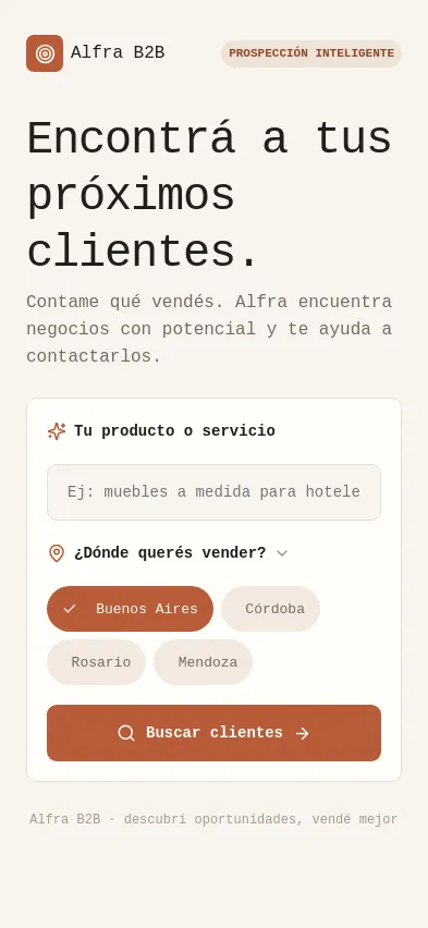 Alfra B2B Client Finder