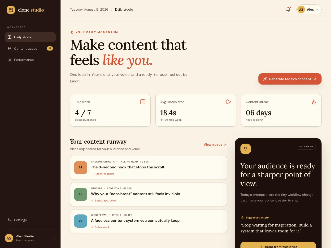 AI Clone Content Studio
