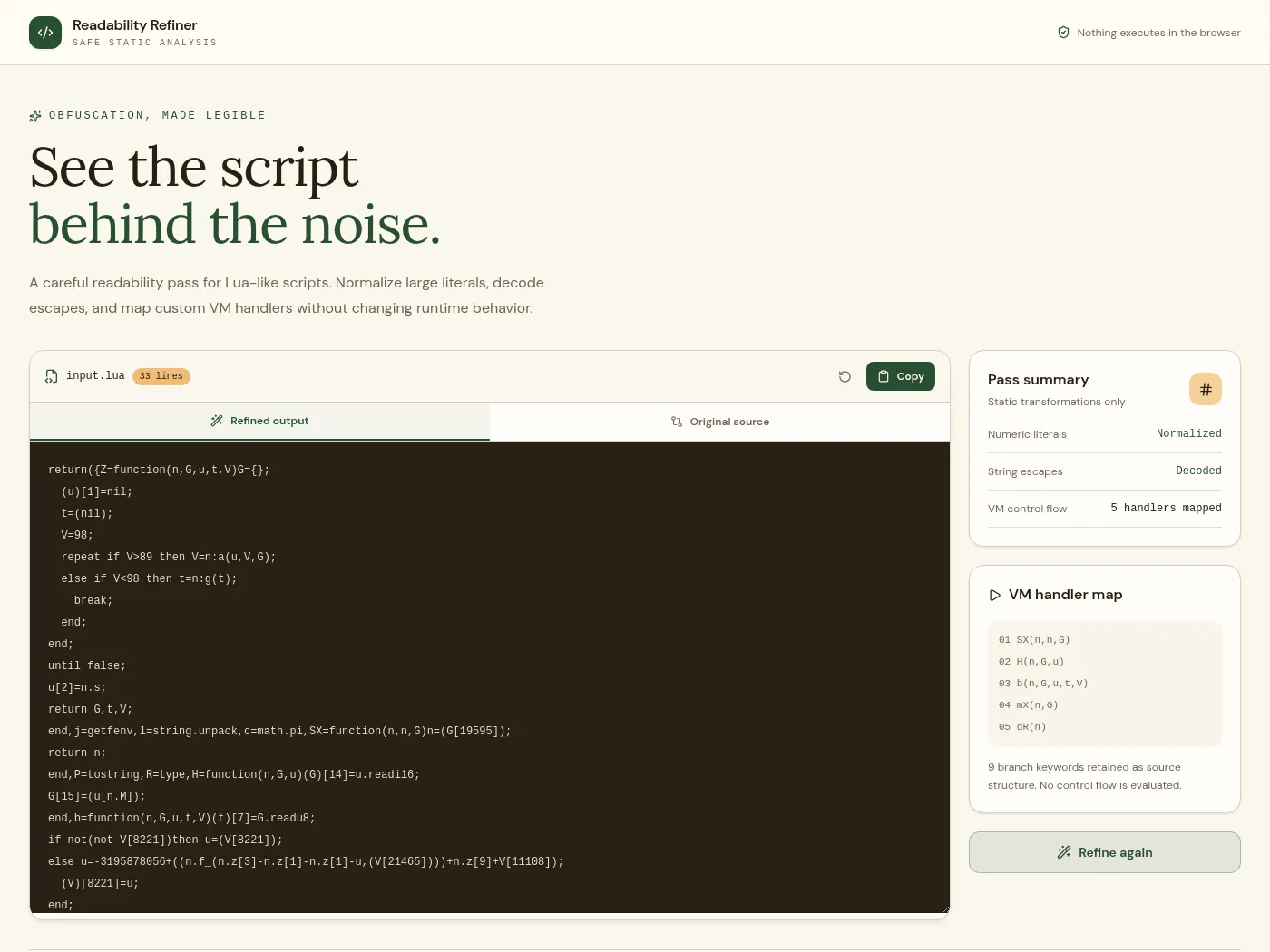 Script Readability Refiner