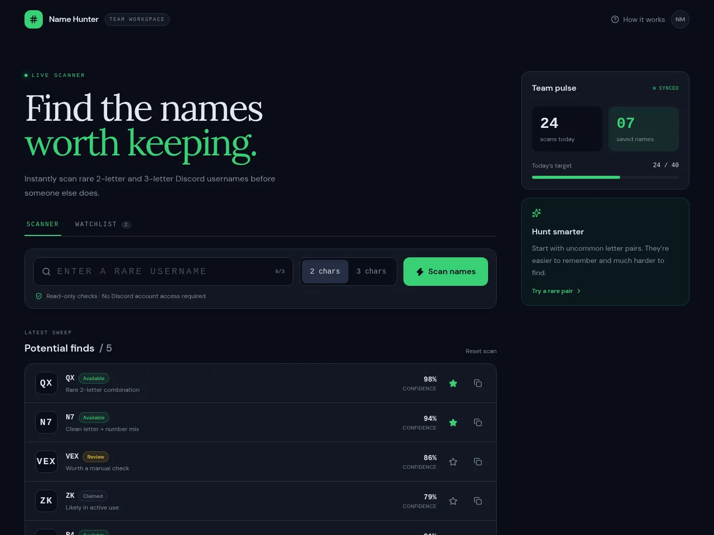 Discord Name Hunter