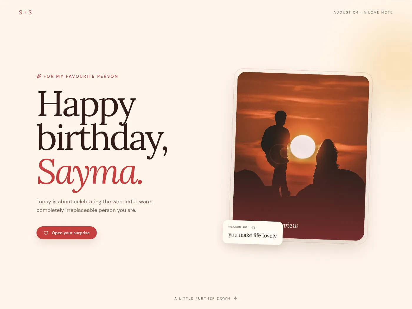 Sayma Birthday Surprise Site
