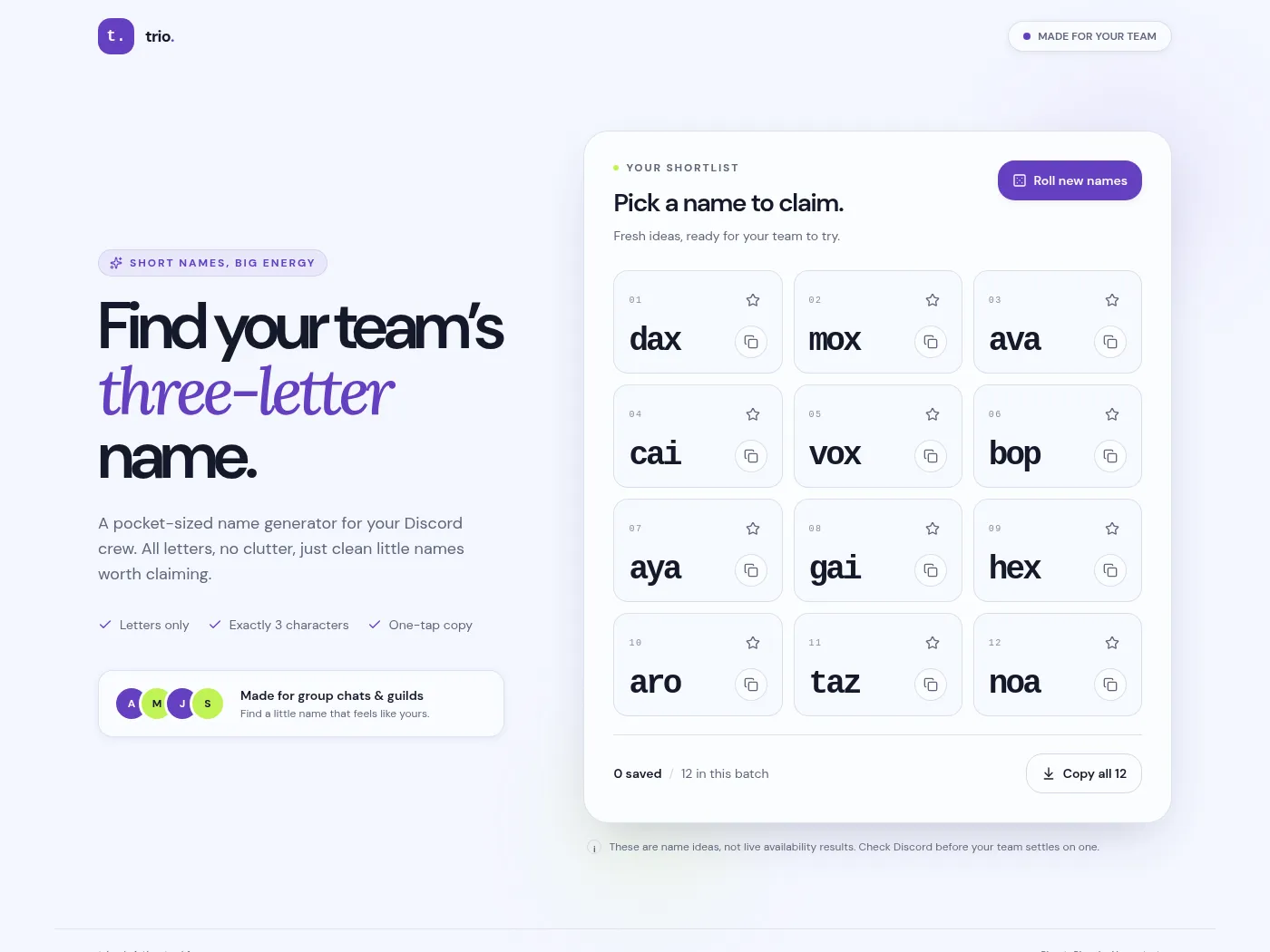 Discord Name Finder