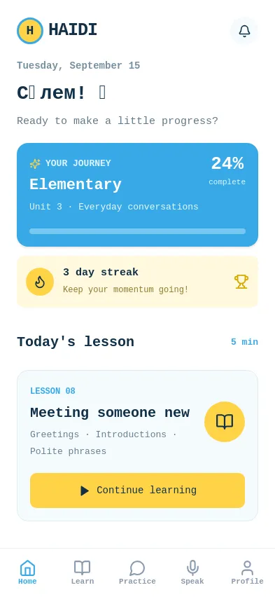 HAIDI Kazakh Learner