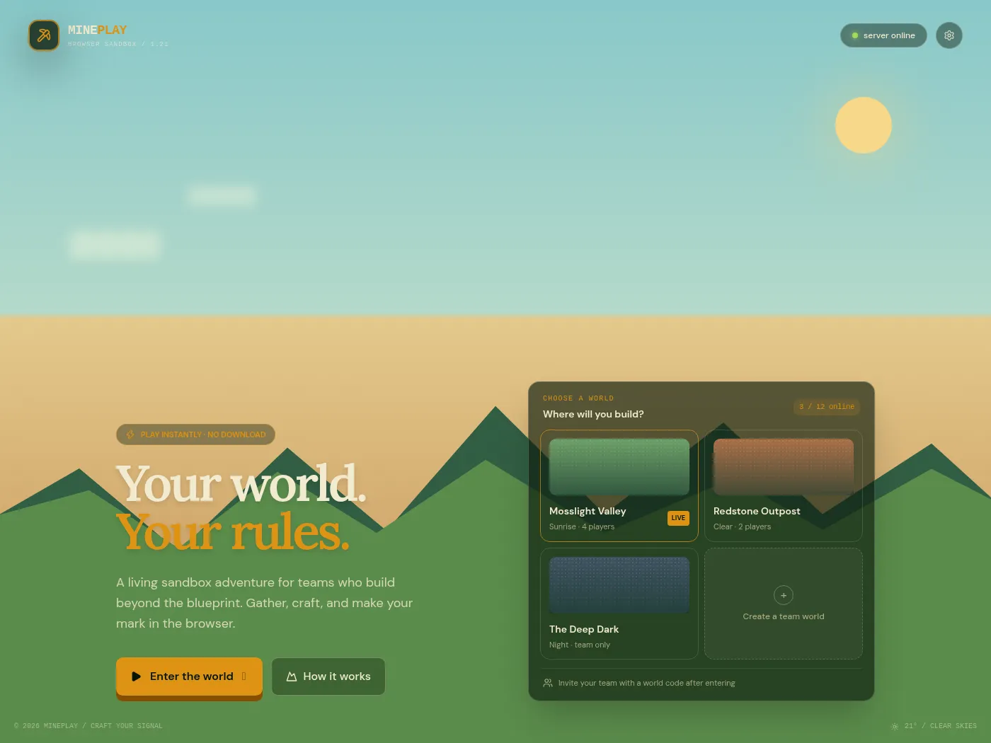 MinePlay Web Client