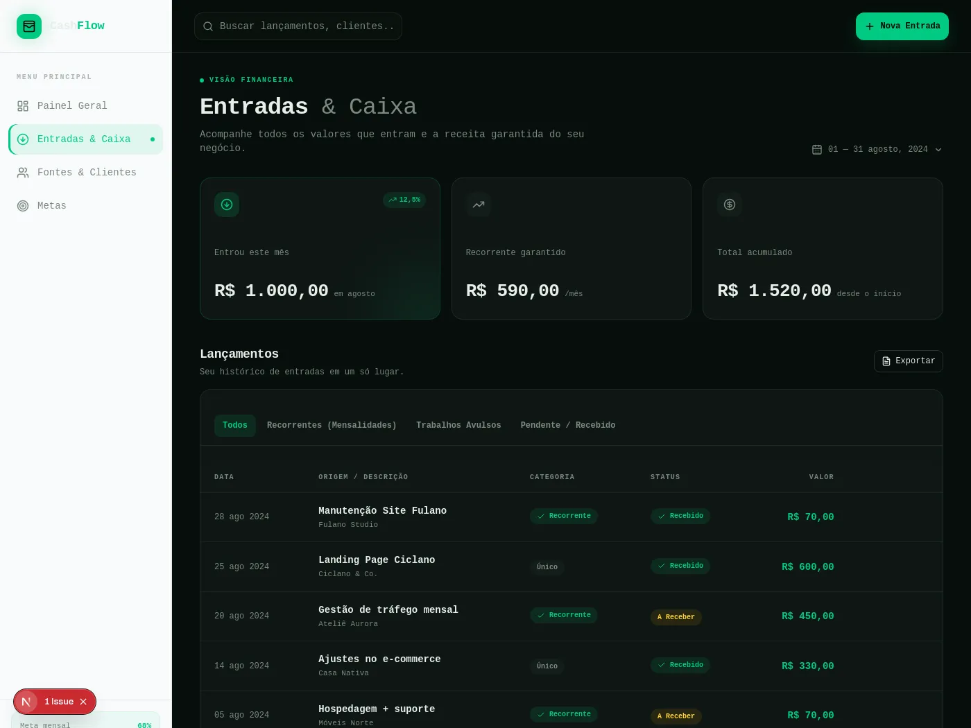 CashFlow Dashboard