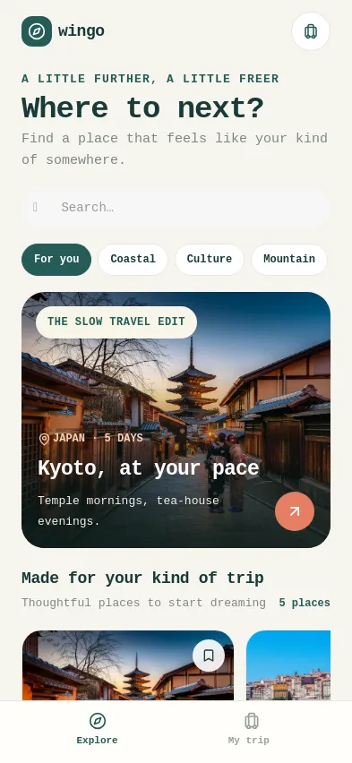 Wingo Travel App