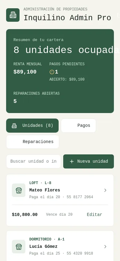 Inquilino Admin Pro