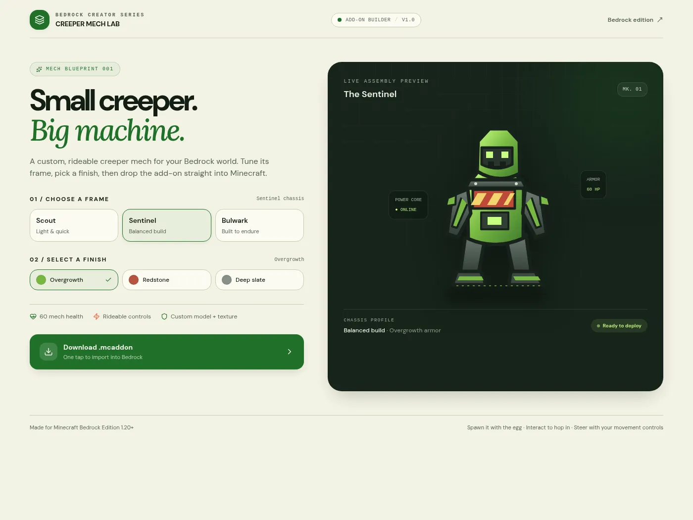 Creeper Mech Addon