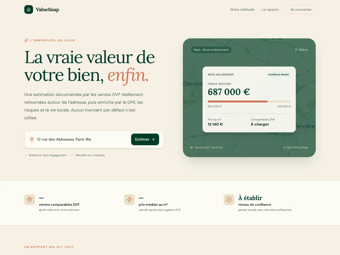 ValueSnap Immo Estimator