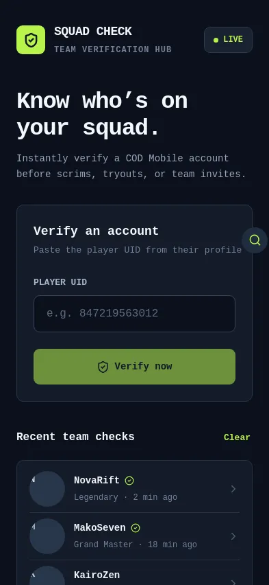 COD Mobile Verifier