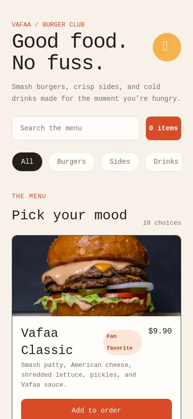 Vafaa Burger App