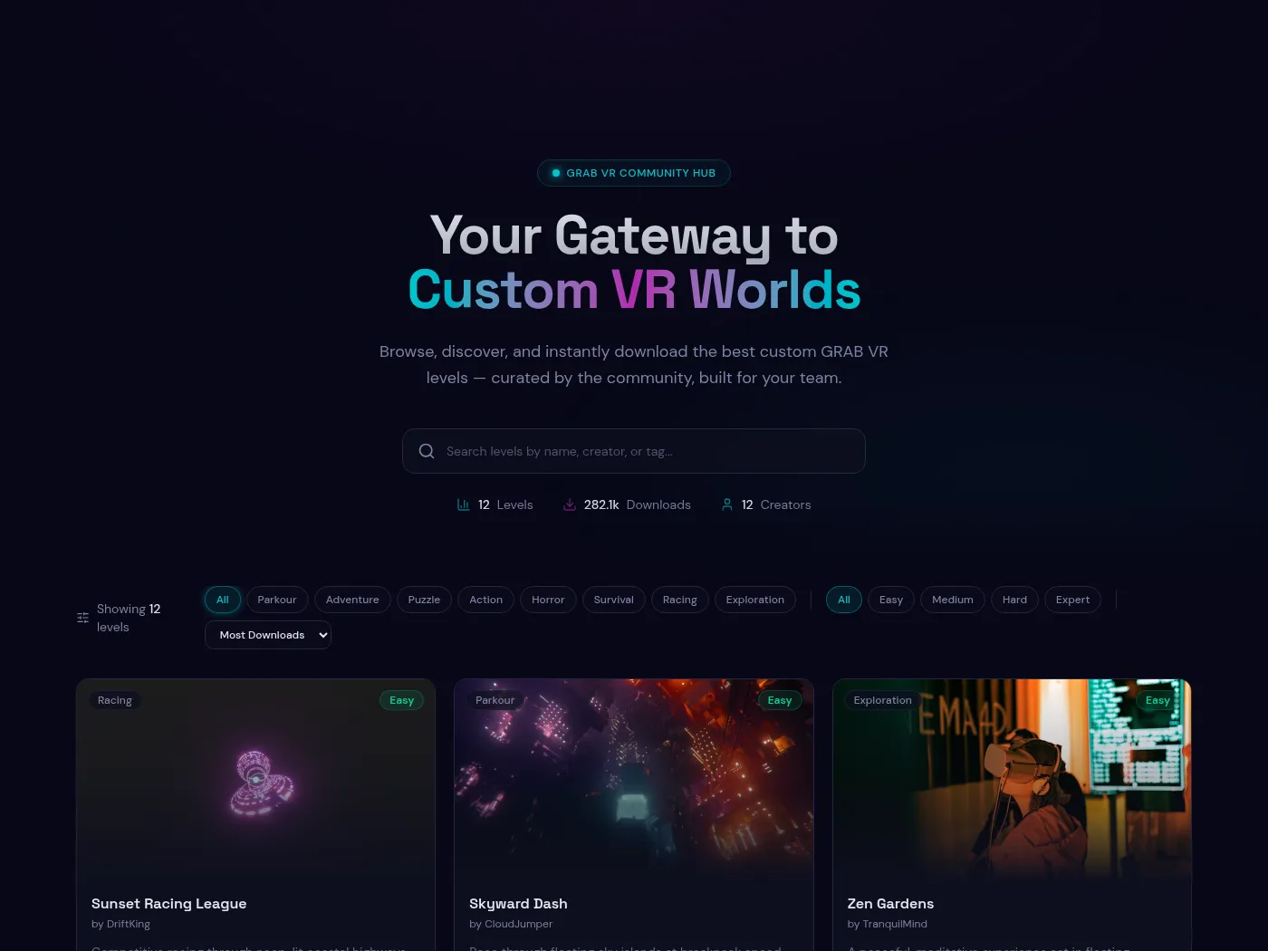 GRAB VR Level Hub
