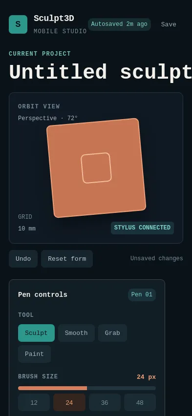 Sculpt3D Mobile Studio