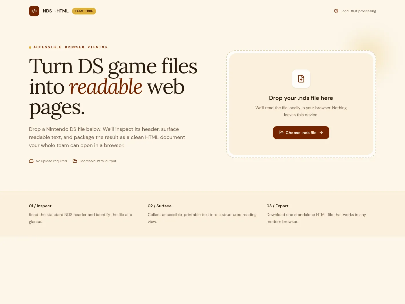 NDS to HTML Converter