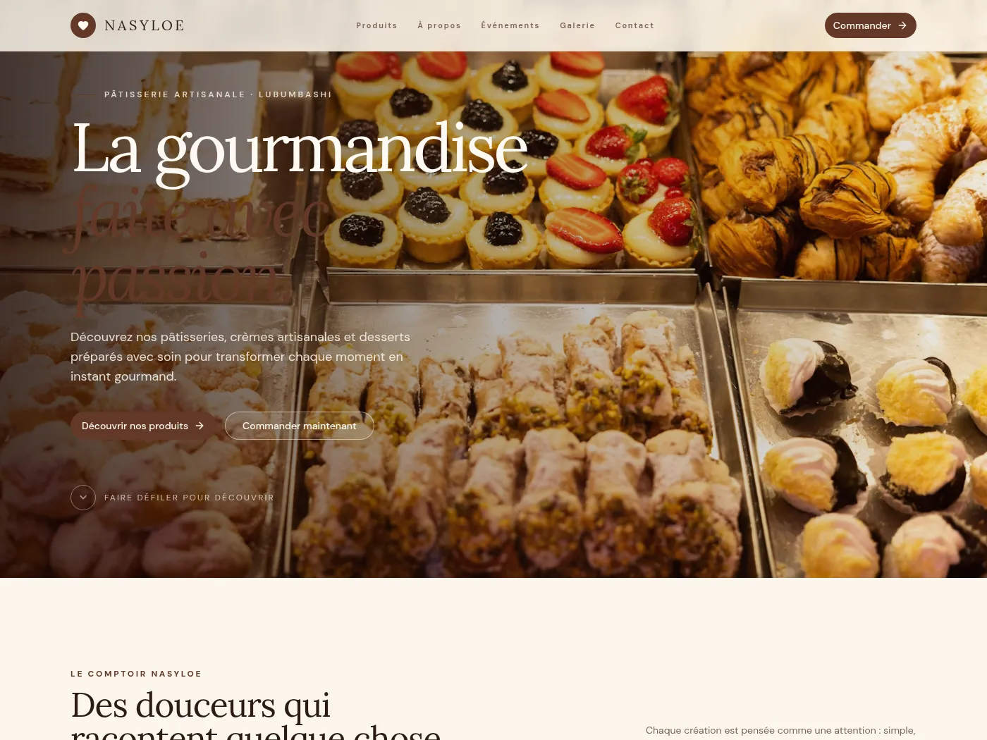 NASYLOE Gourmet Pâtisserie Site