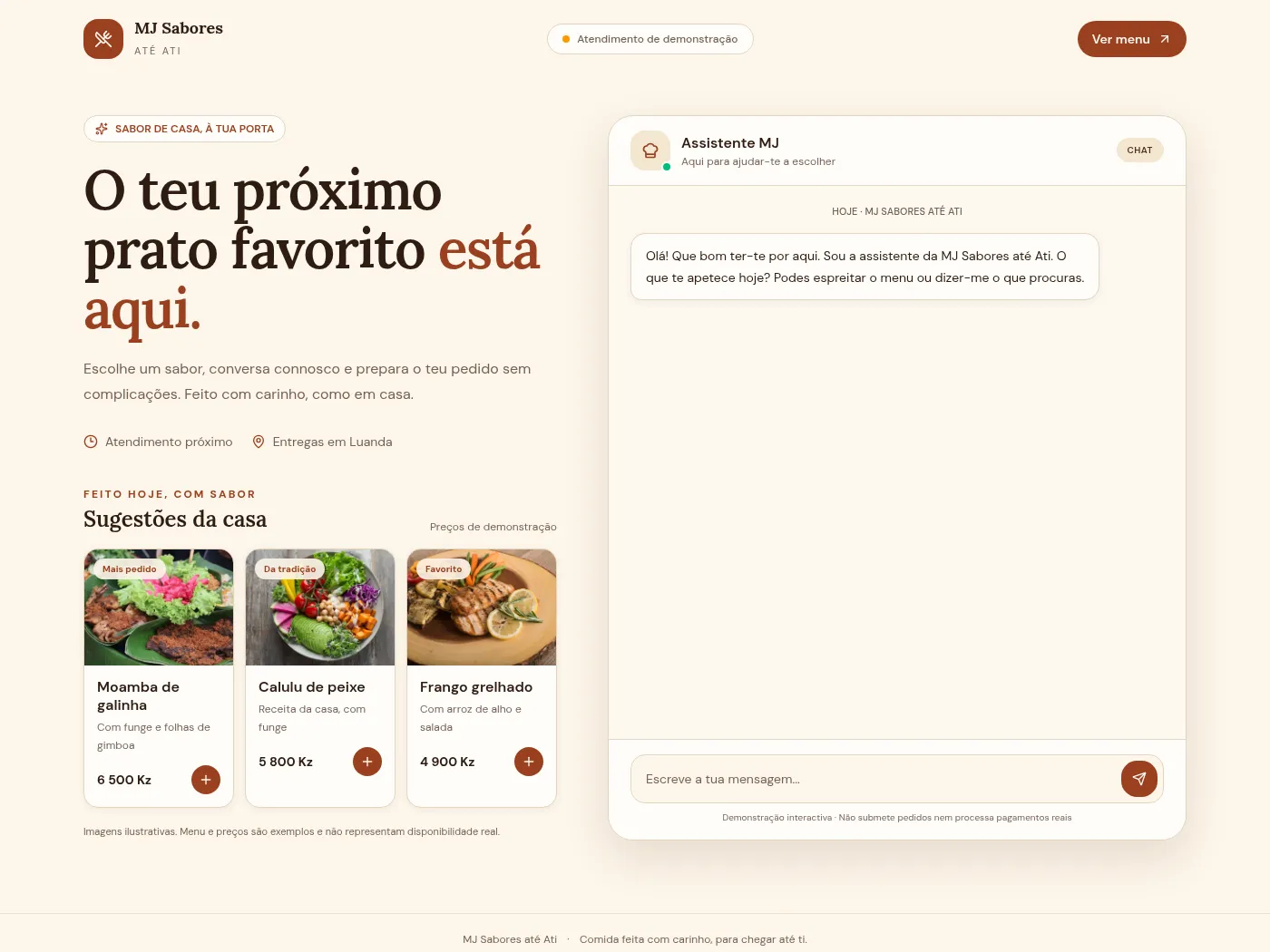 MJ Sabores Chat Assistant