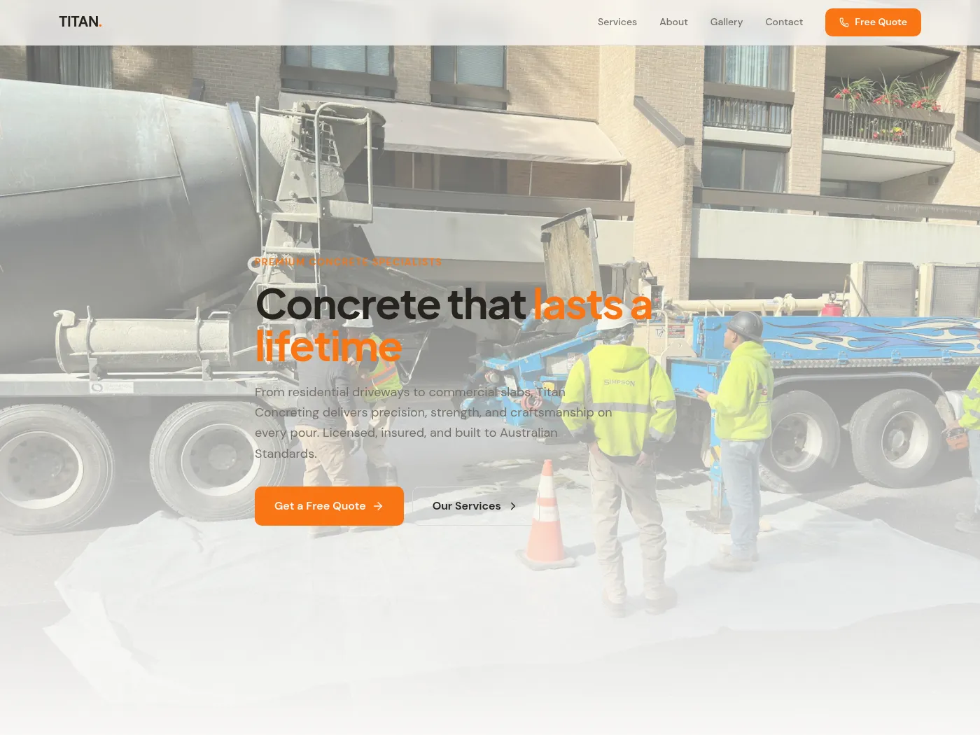 Titan Concreting Site