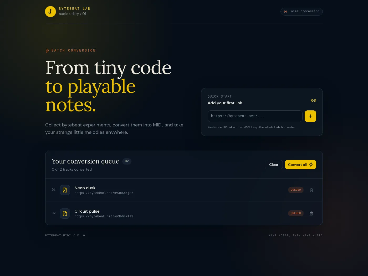 Bytebeat MIDI Converter