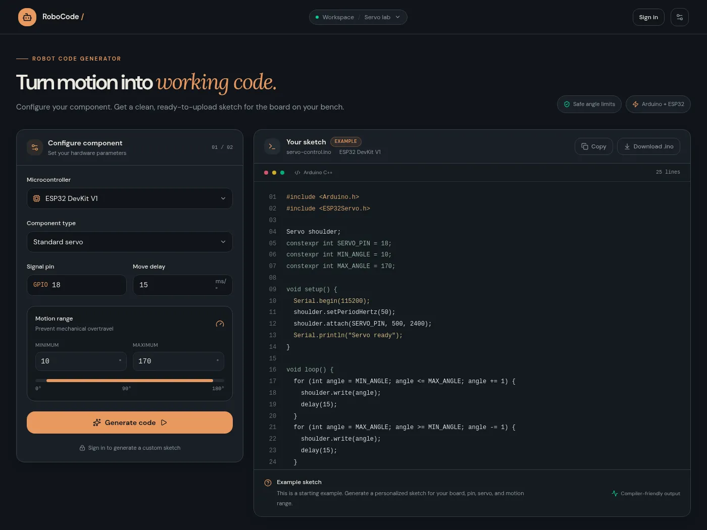 RoboCode Generator