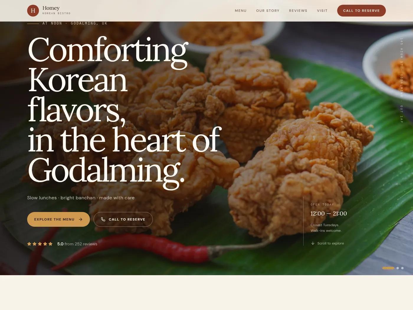 Homey Korean Bistro Web