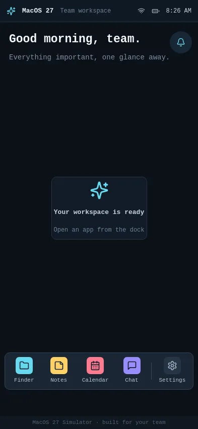 MacOS 27 Simulator Mobile