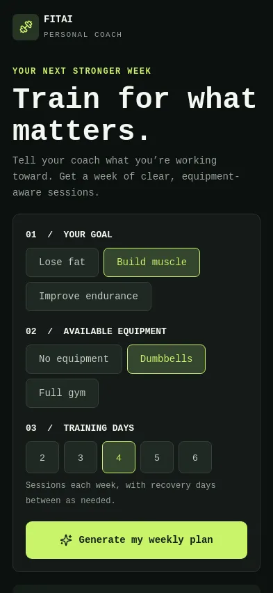 FitAI Workout Planner