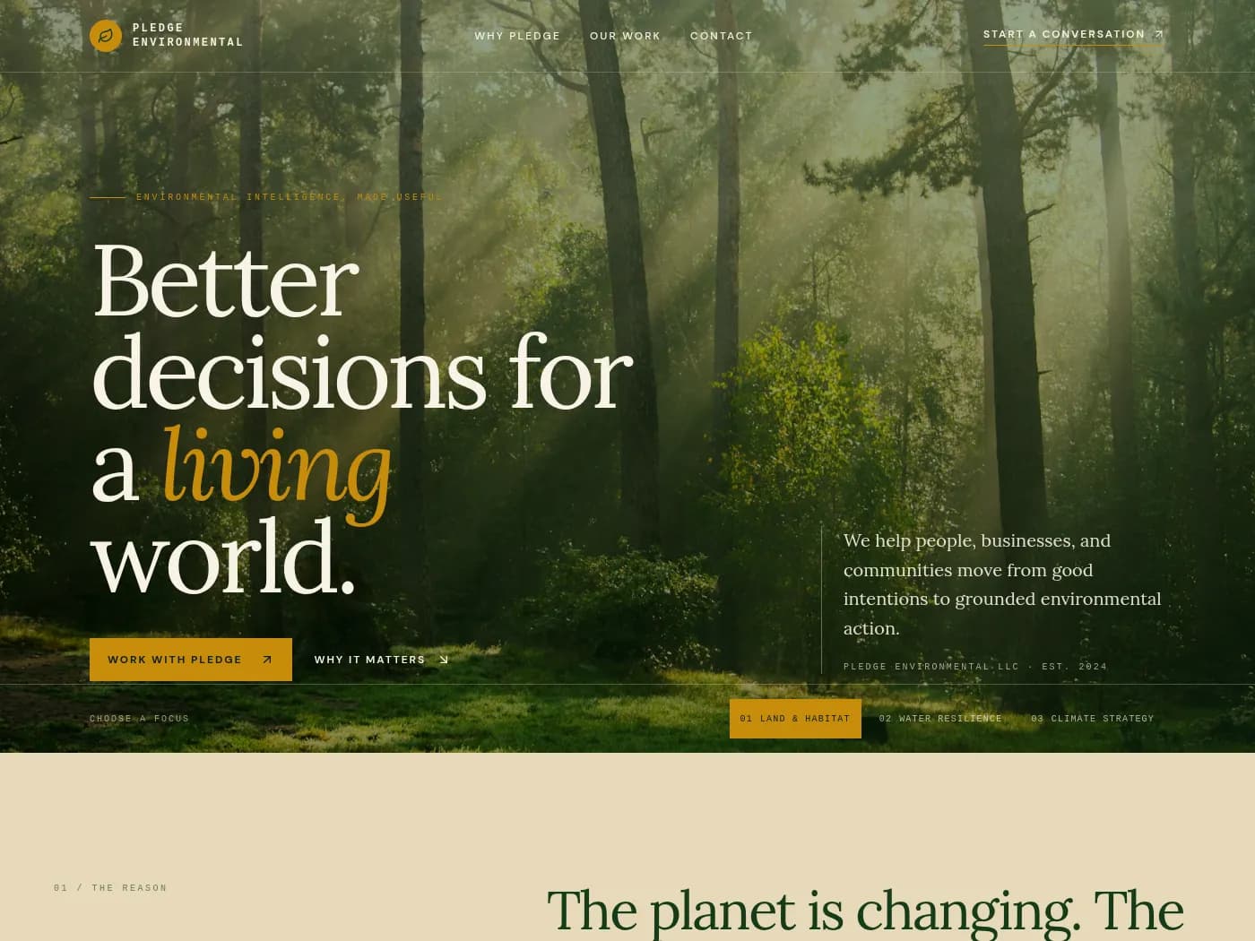 Pledge Environmental Landing