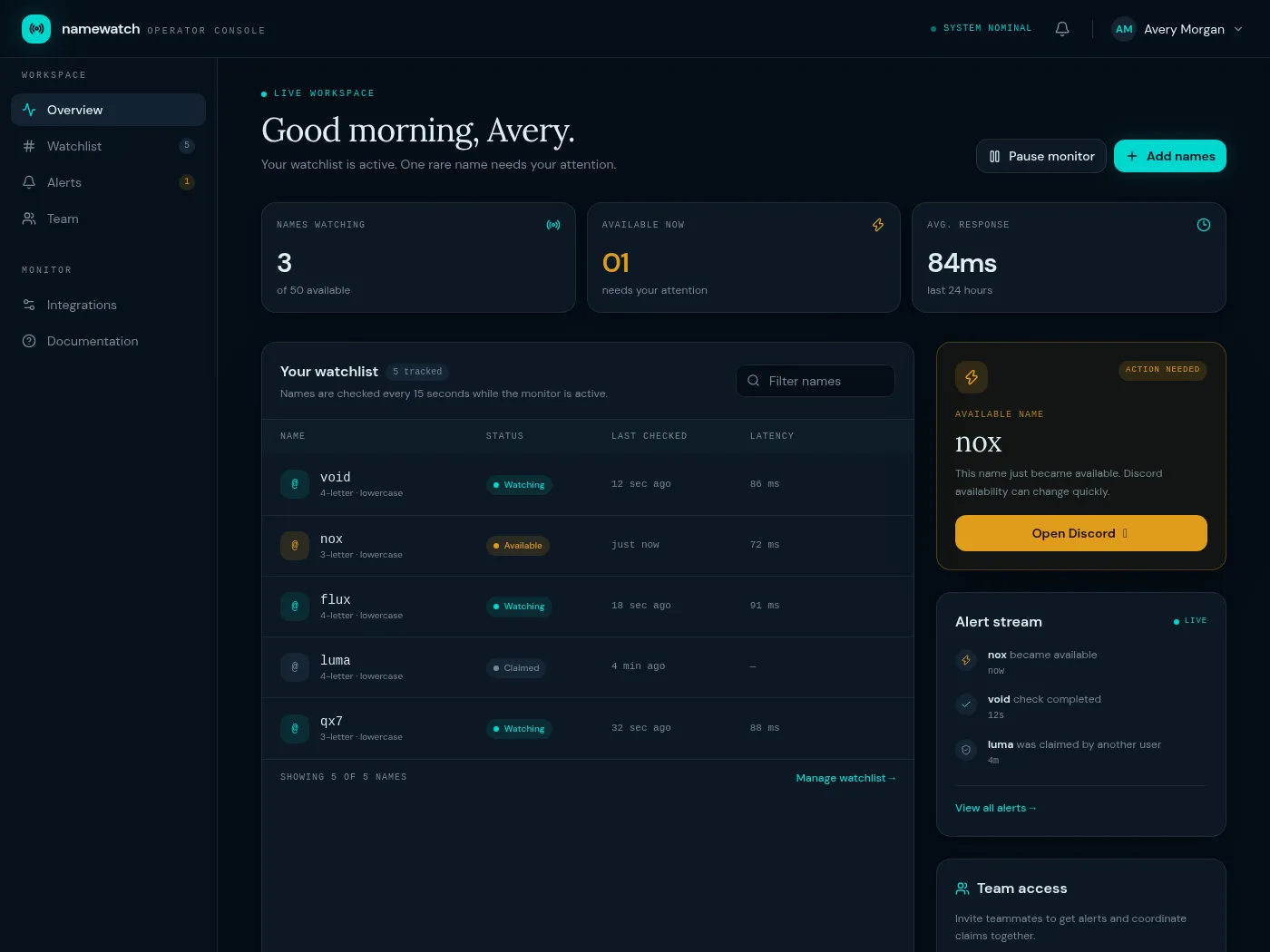 Discord Name Sniper