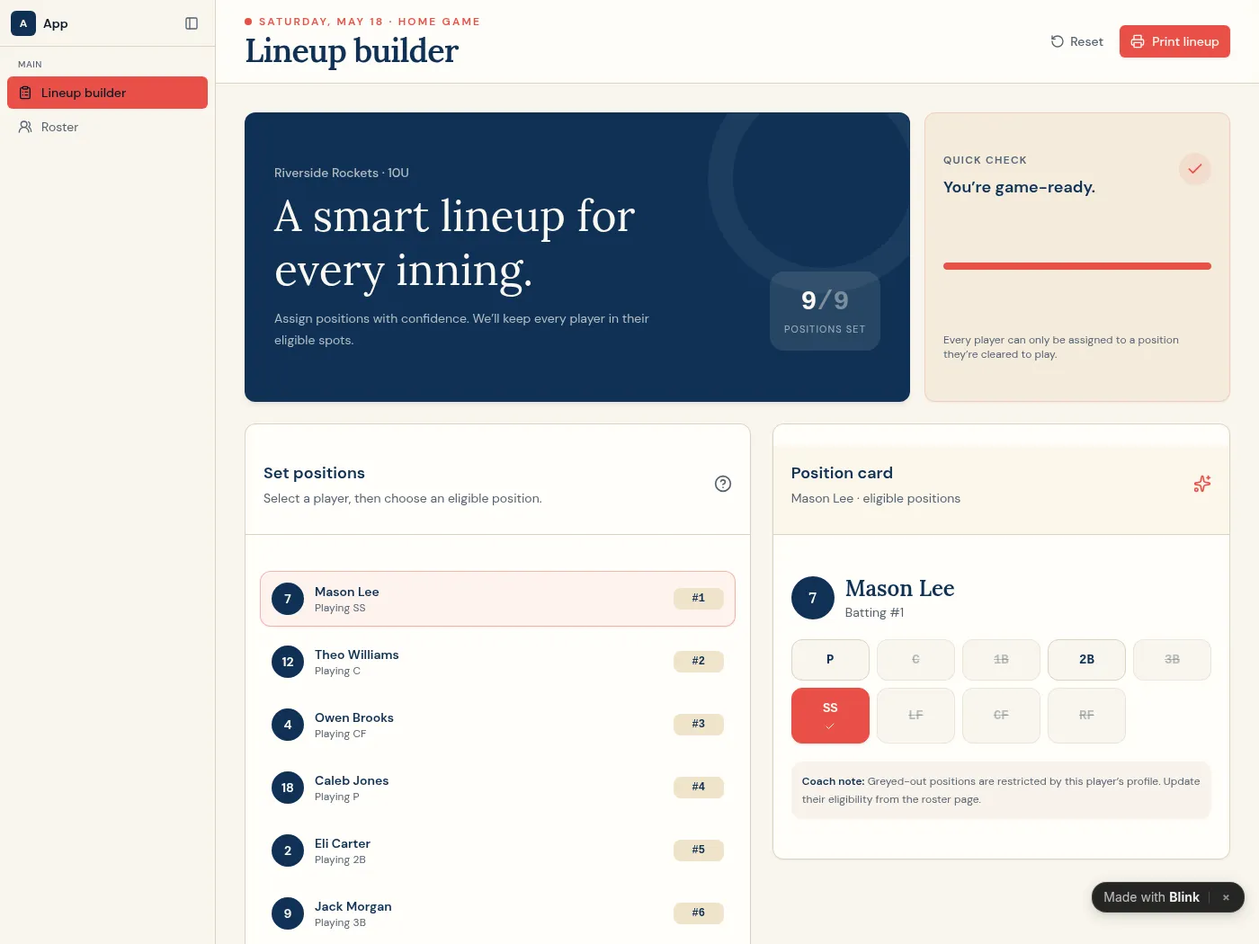 Lineup Coach Pro