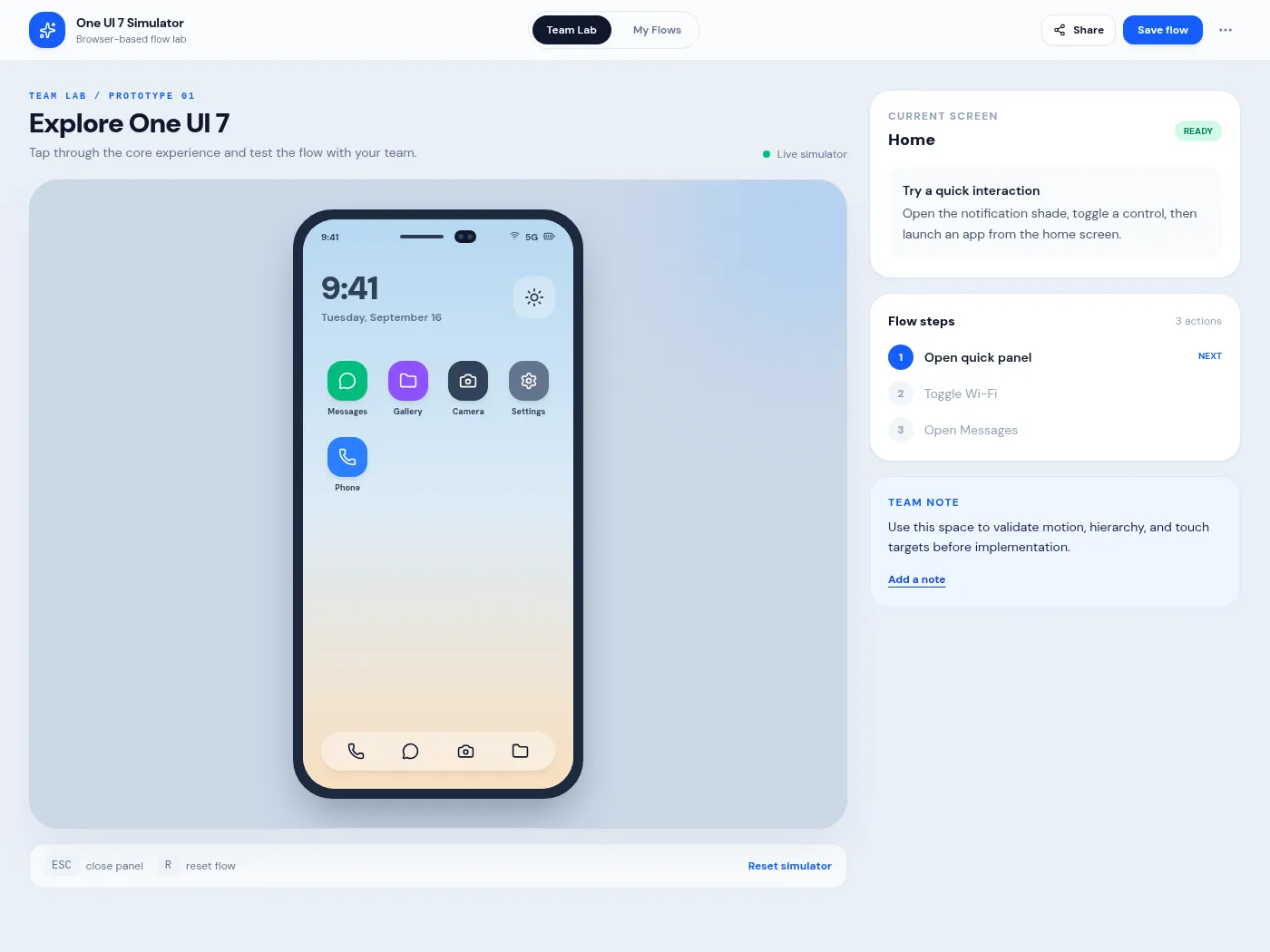 One UI 7 Simulator