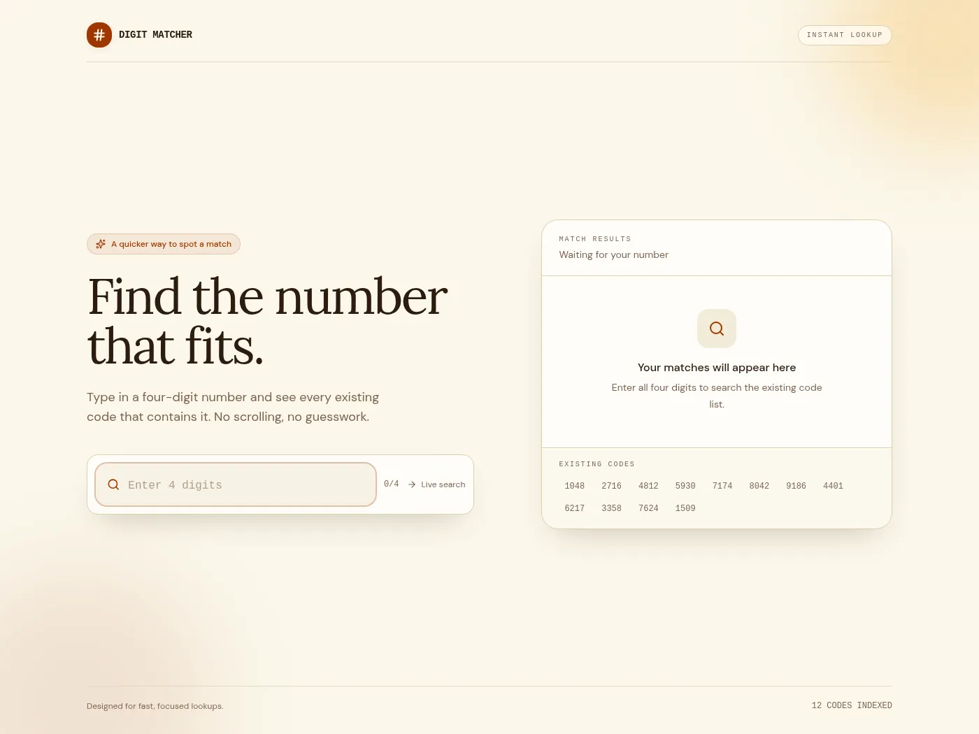 Digit Matcher