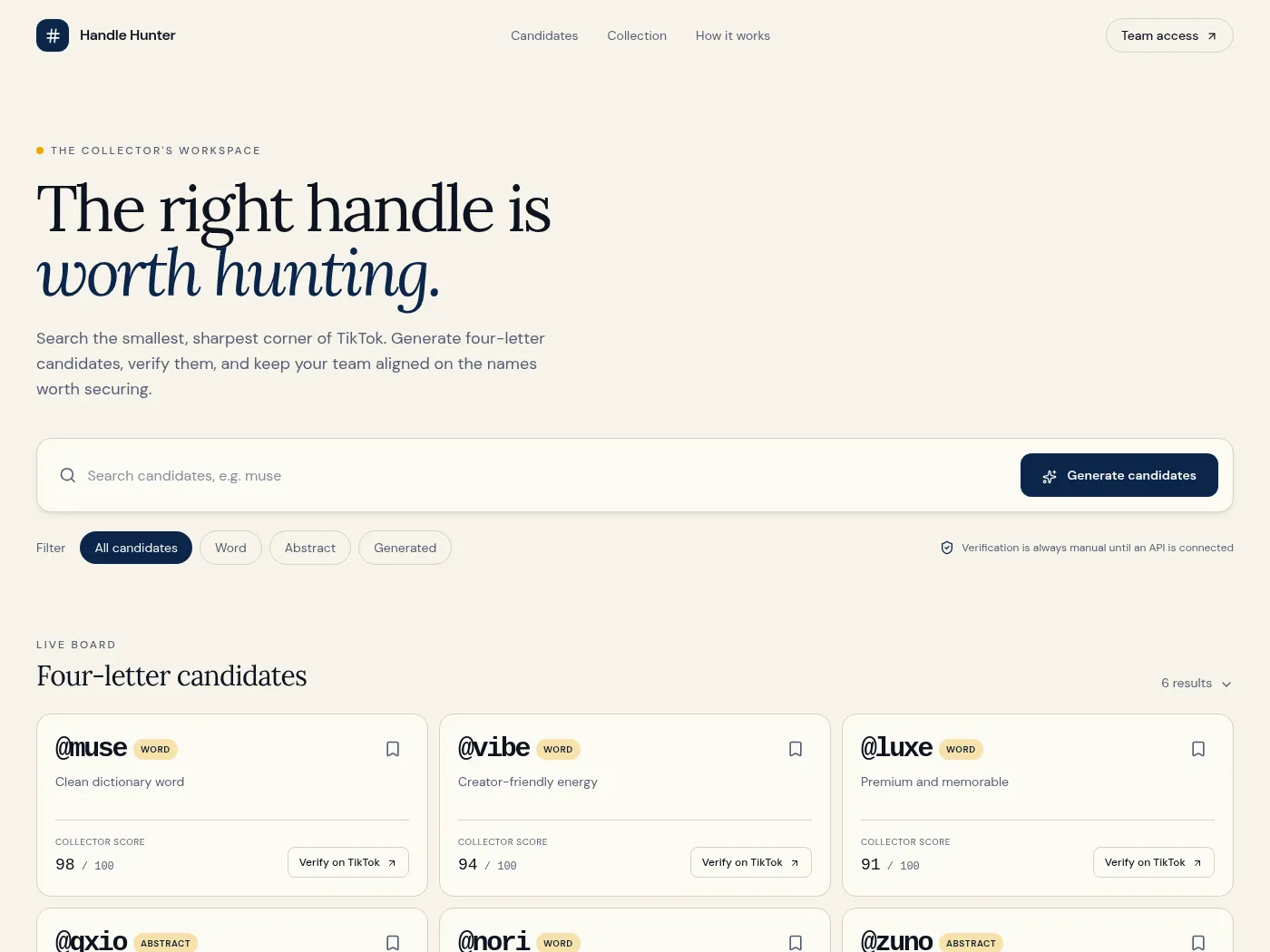 TikTok Handle Hunter