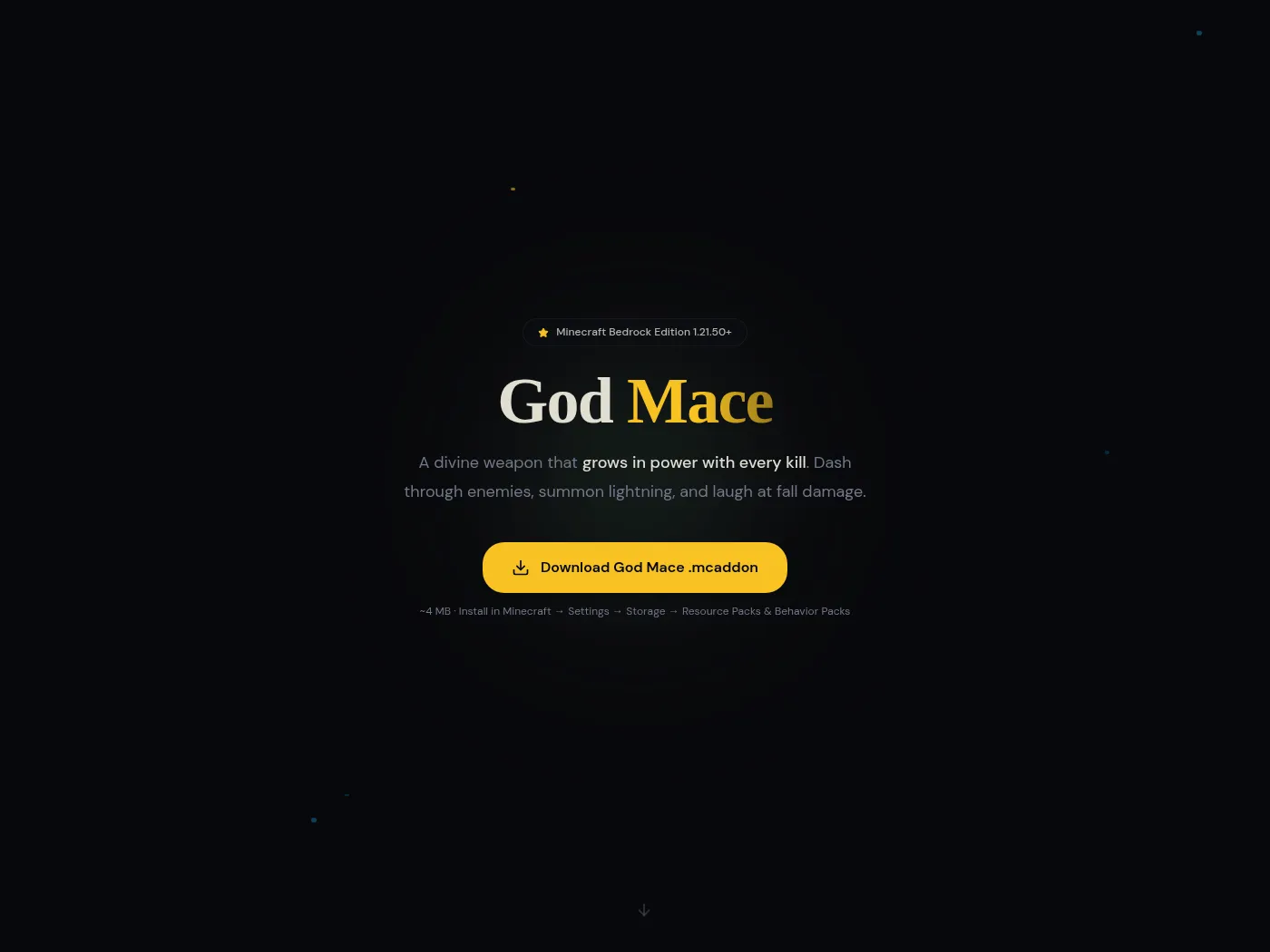 God Mace Minecraft Addon