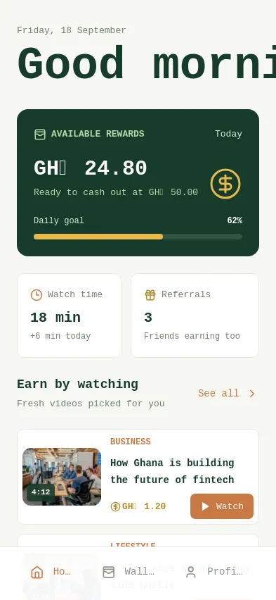 Watch2Earn Ghana