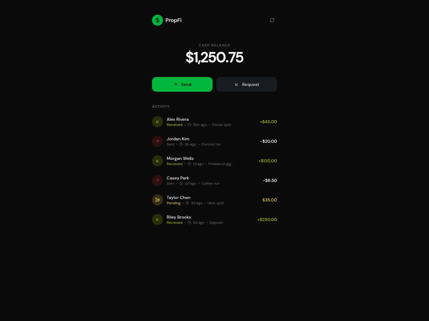 PropFi Cash Simulator