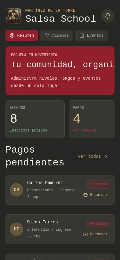 Salsa School Manager